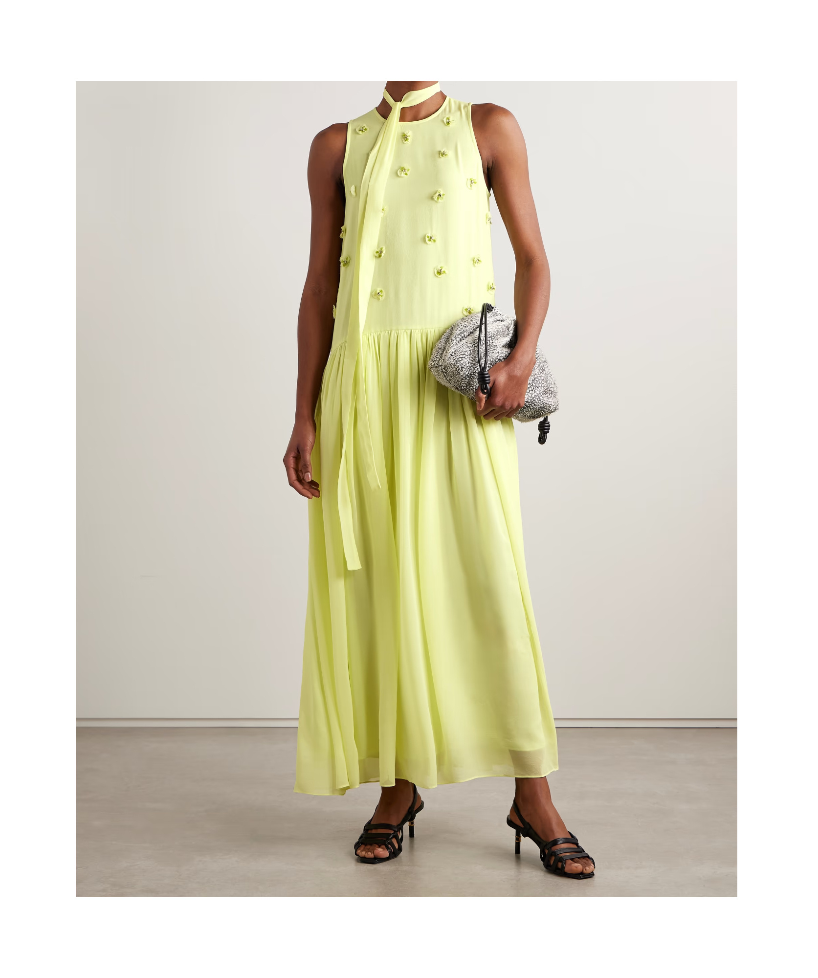ULLA JOHNSON Ulla Johnson Eleni Belted Embellished Silk-Georgette Maxi Dress